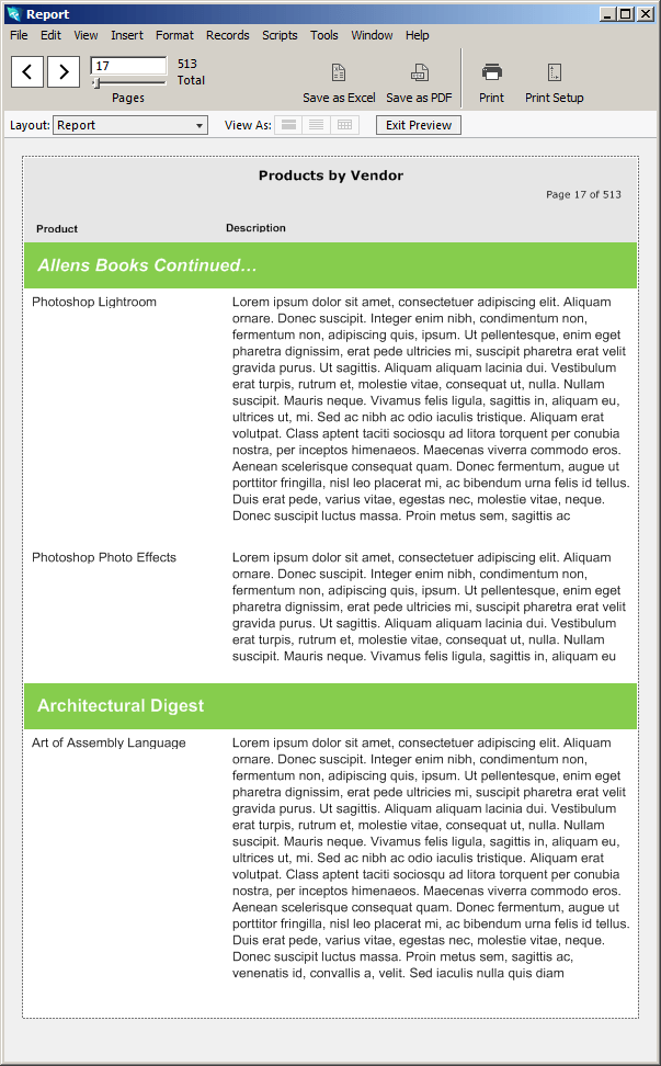 Faux Subsummaries With Variable Height Rows Filemaker Brilliant Scoops
